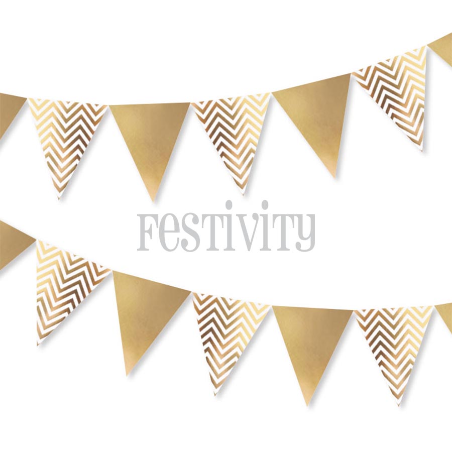 Shiny Chevron Triangle Bunting | Festivity