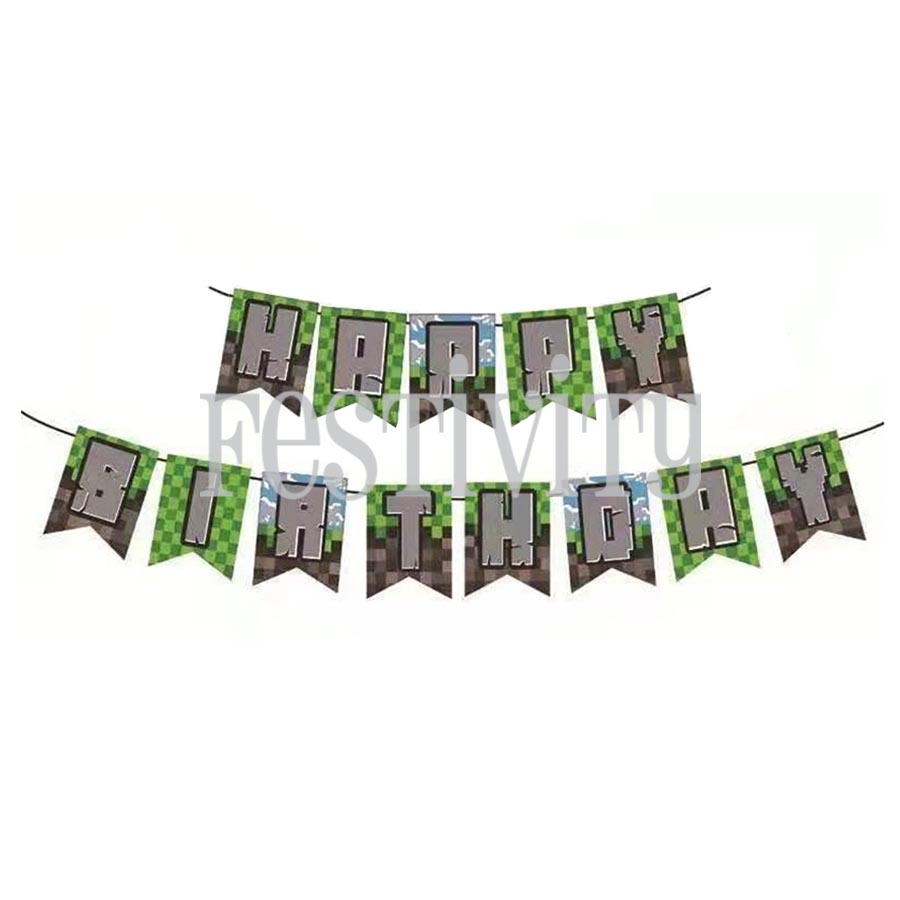 Minecraft Happy Birthday Bunting | Festivity